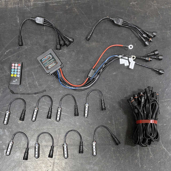 RGBW LED Rock Light Magnetic Patented High Output Waterproof 8 Piece ...